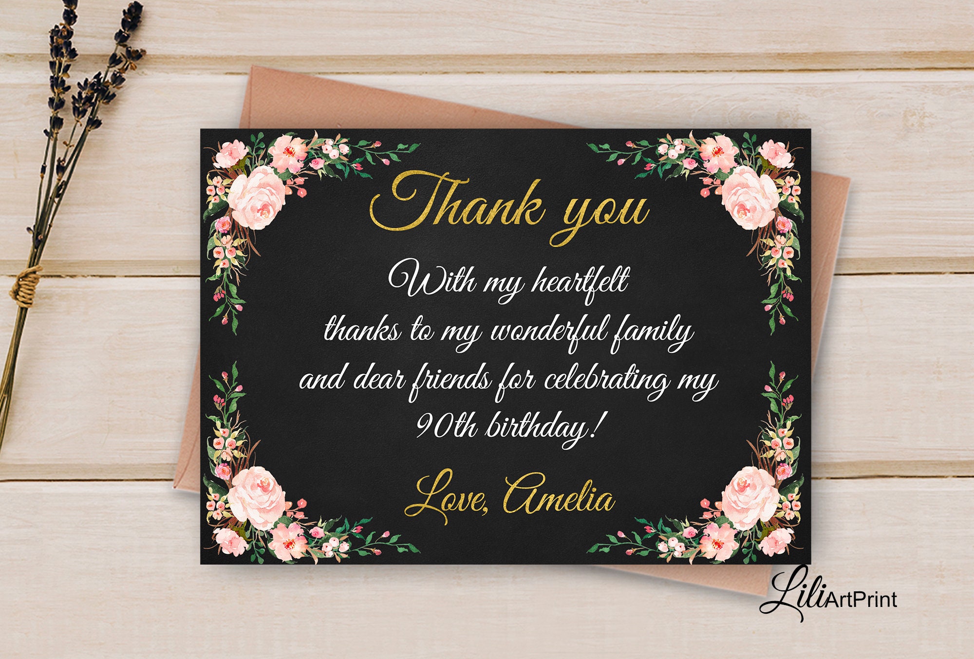 Adult Birthday Thank You Card Wording