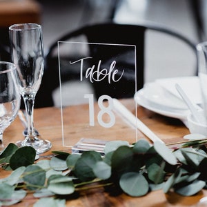 Clear Acrylic Table Numbers With Stand | Wedding Table Numbers | Modern ...