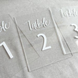 Clear Acrylic Table Numbers With Stand | Wedding Table Numbers | Modern ...
