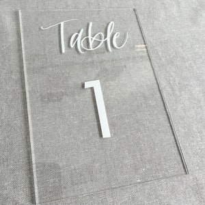 Clear Acrylic Table Numbers With Stand | Wedding Table Numbers | Modern ...
