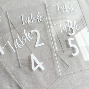 Clear Acrylic Table Numbers With Stand | Wedding Table Numbers | Modern ...