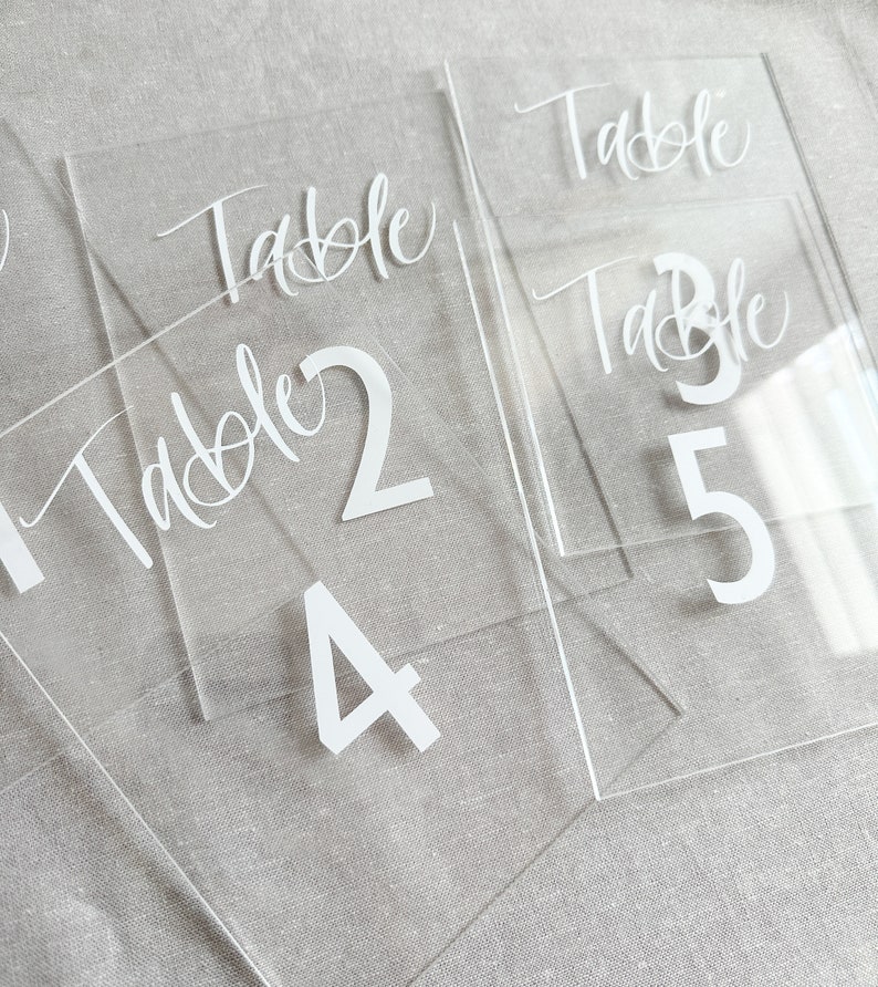 Clear Acrylic Table Numbers With Stand Wedding Table Numbers - Etsy