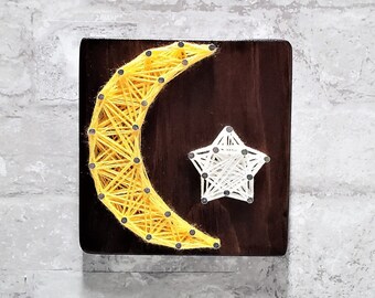 Moon and Star String Art - Etsy