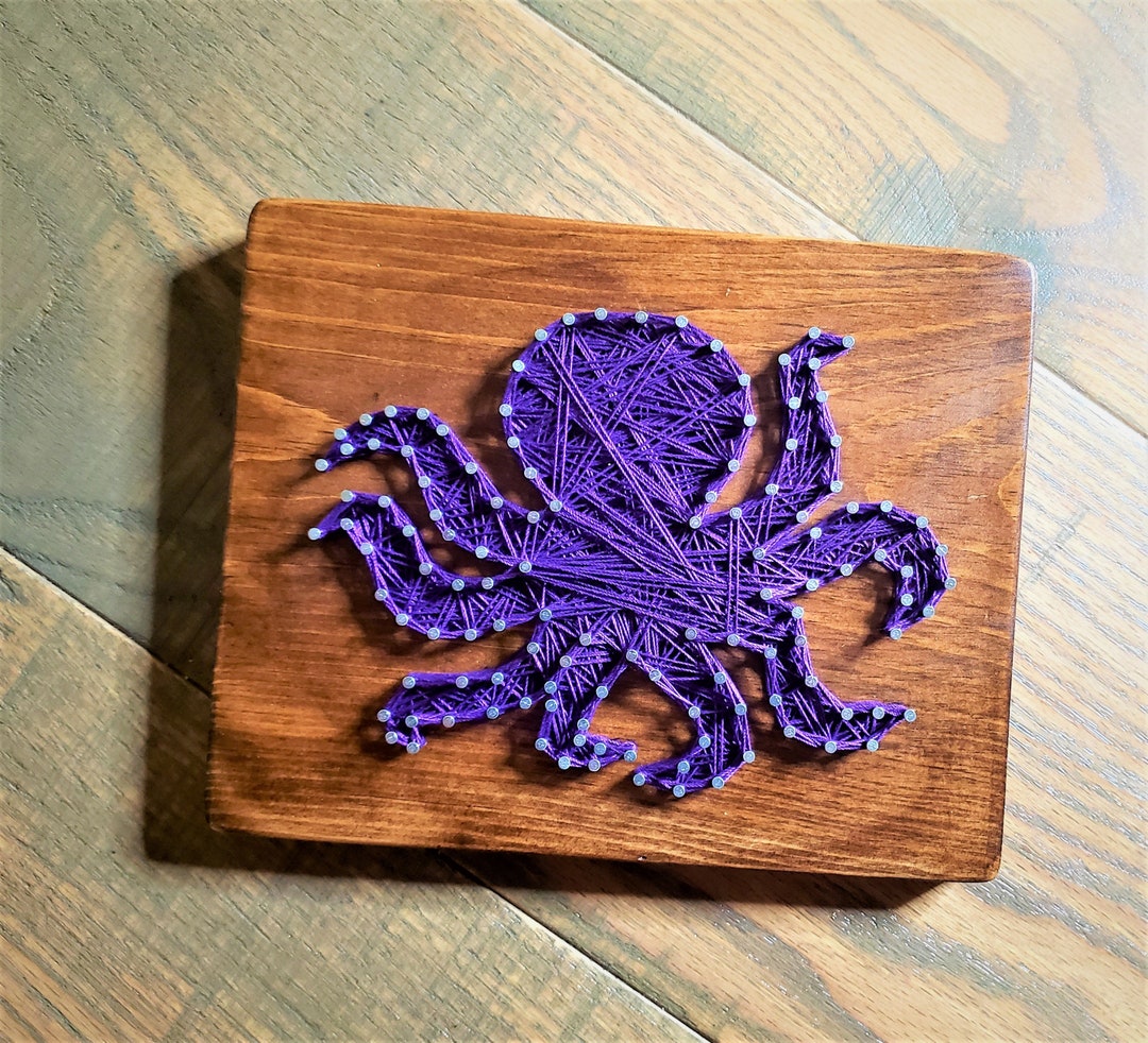 Octopus String Art Coastal Art Sea Creatures Beach House - Etsy