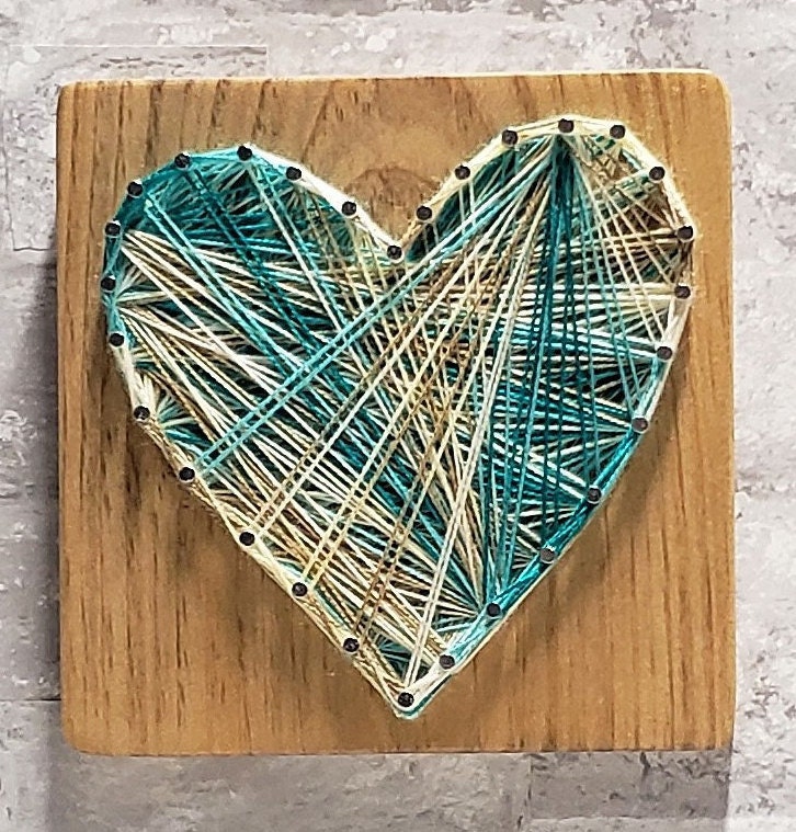 Wooden Heart Decor String Art Sign Coastal Decor Cottage - Etsy