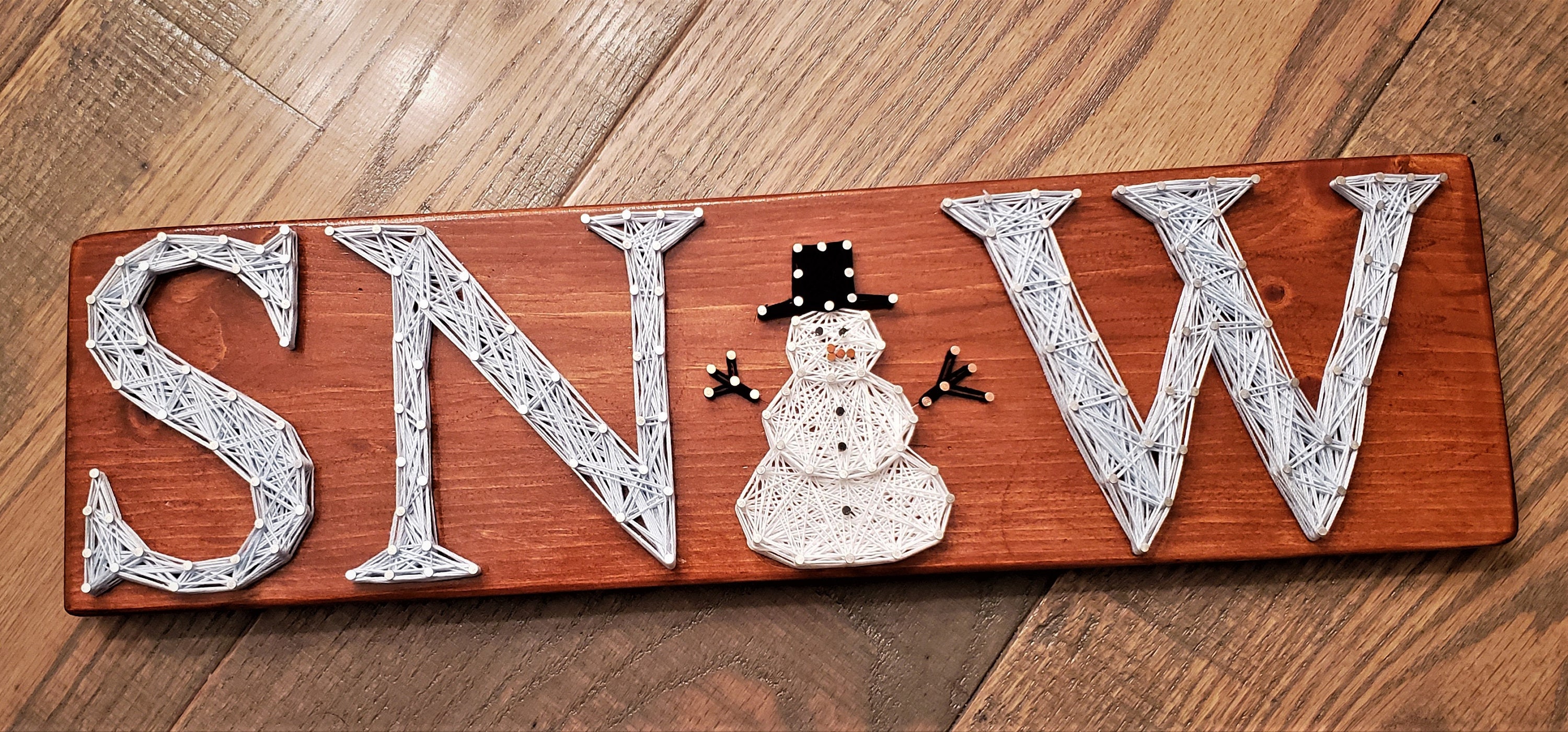 Wood Snowman String Art Winter Wall Art Snowman - Etsy