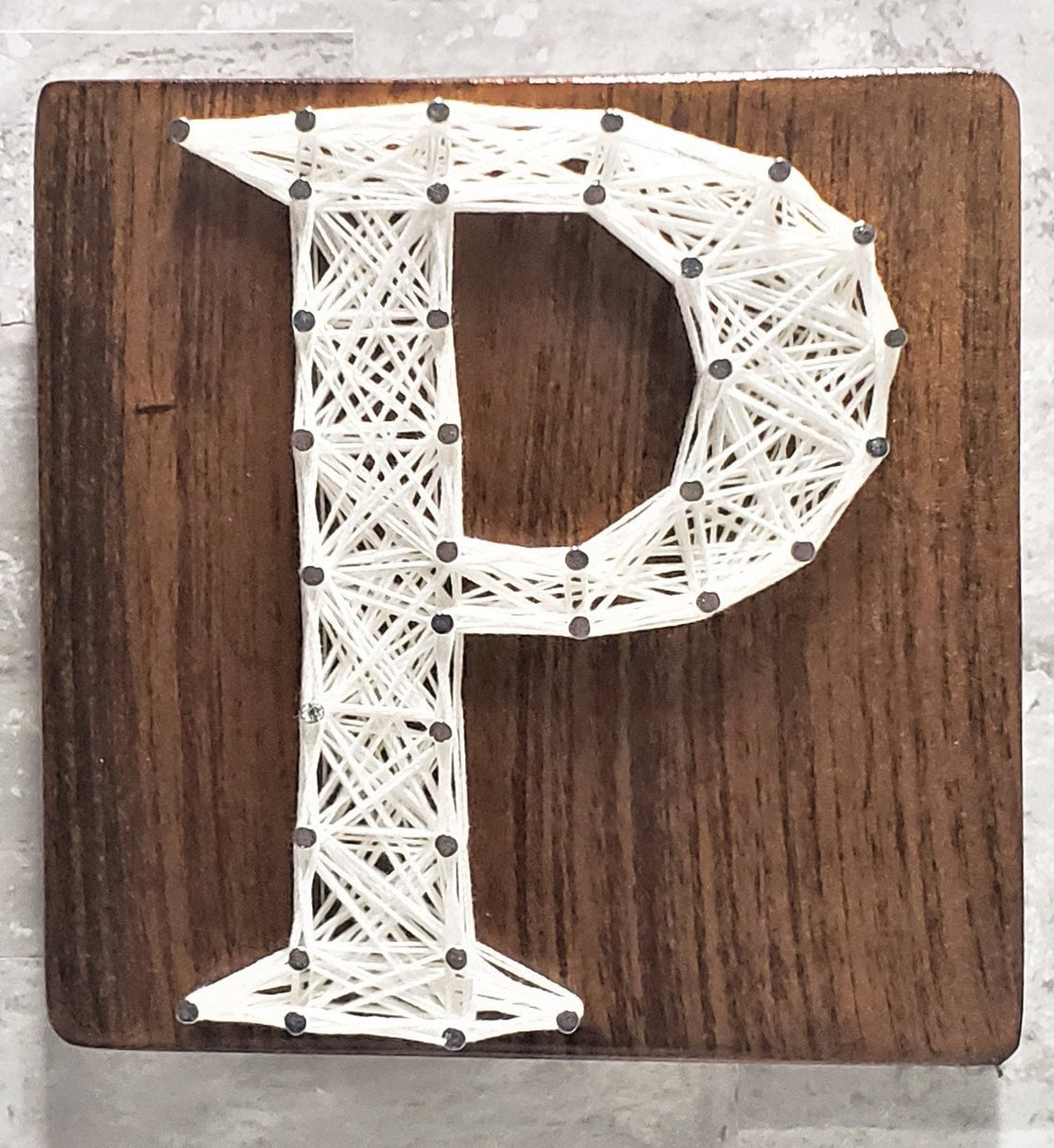 String Art Custom Wood Initial Sign Initial String Art Wood | Etsy