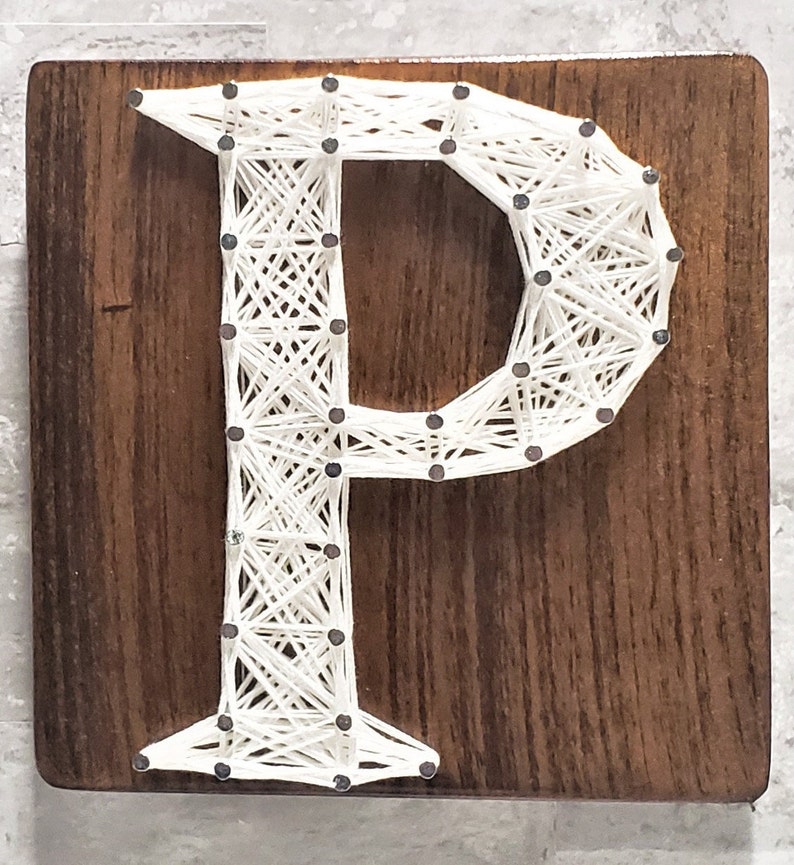 String Art Custom Wood Initial Sign Initial String Art Wood | Etsy