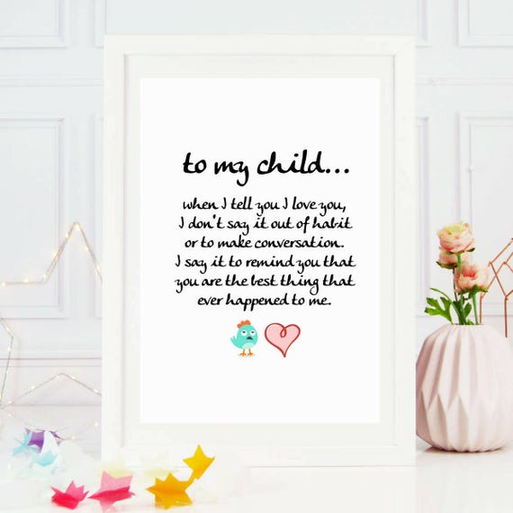 Printable Quote To My Child Poem Nursery Art | Etsy