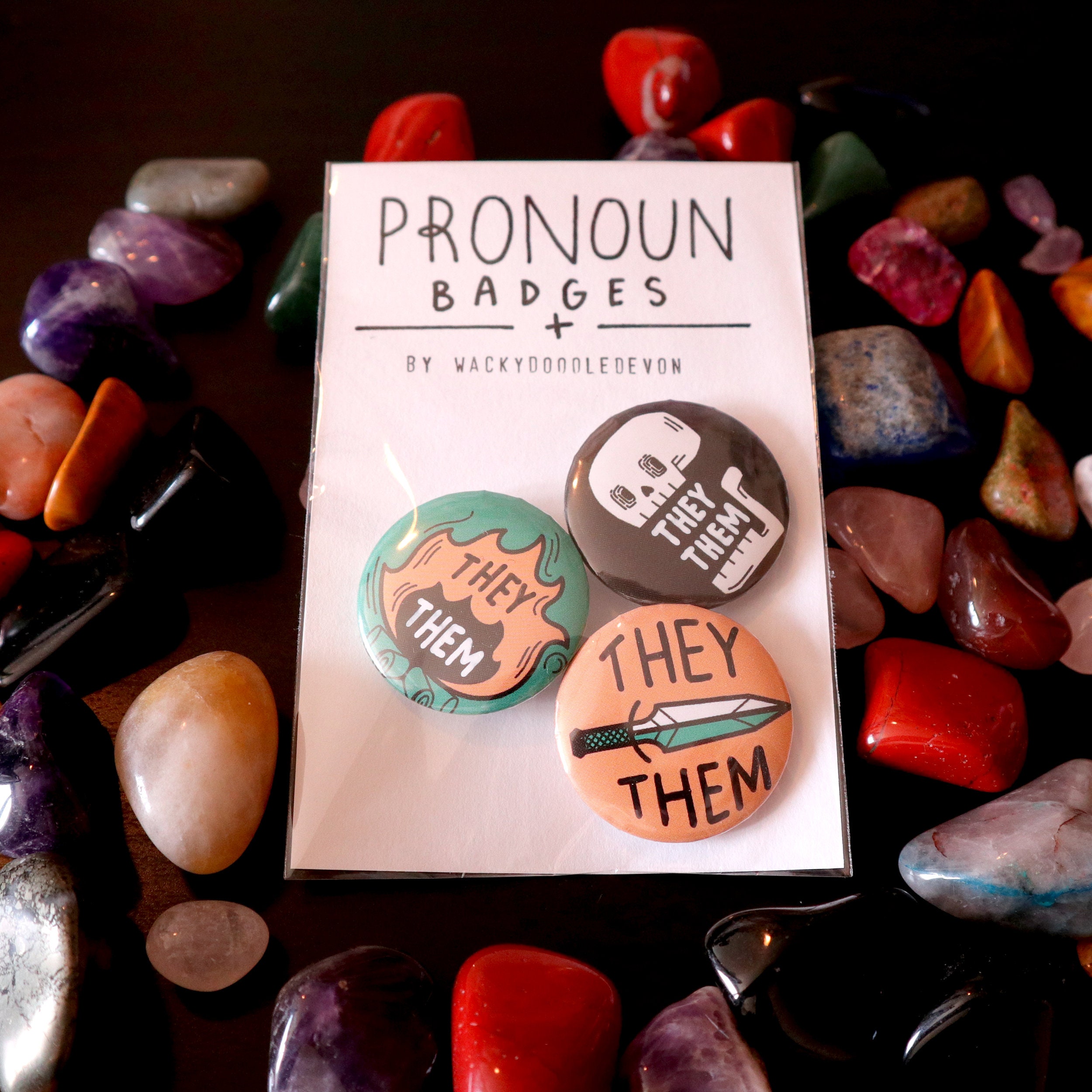 Handmade Customisable Pronoun Badges Pack of 3 | Etsy