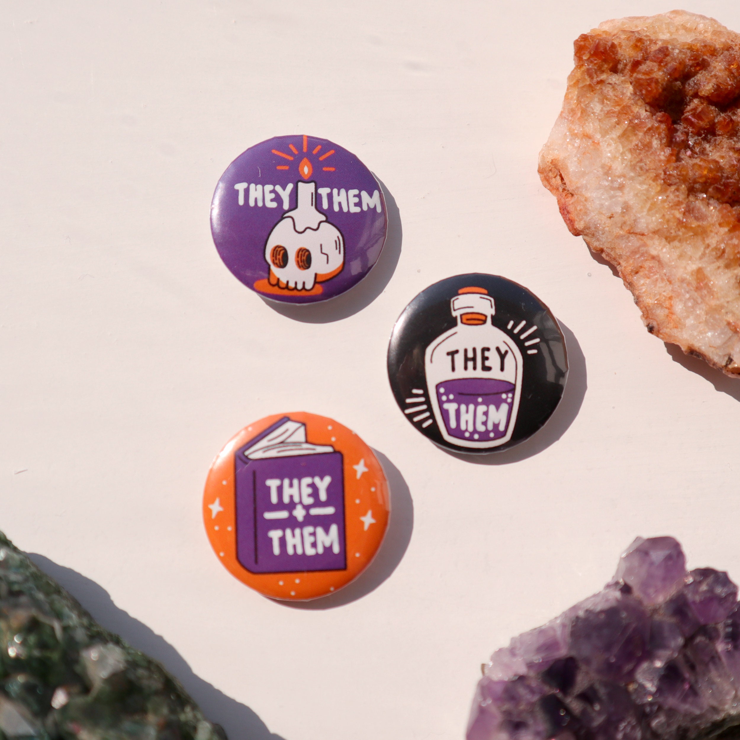 Handmade Customisable Pronoun Badges Pack of 3 | Etsy