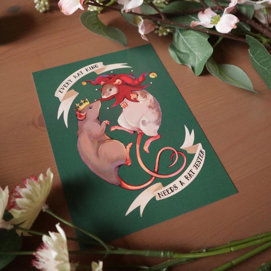 Every Rat King Needs a Rat Jester || Postcard - Etsy