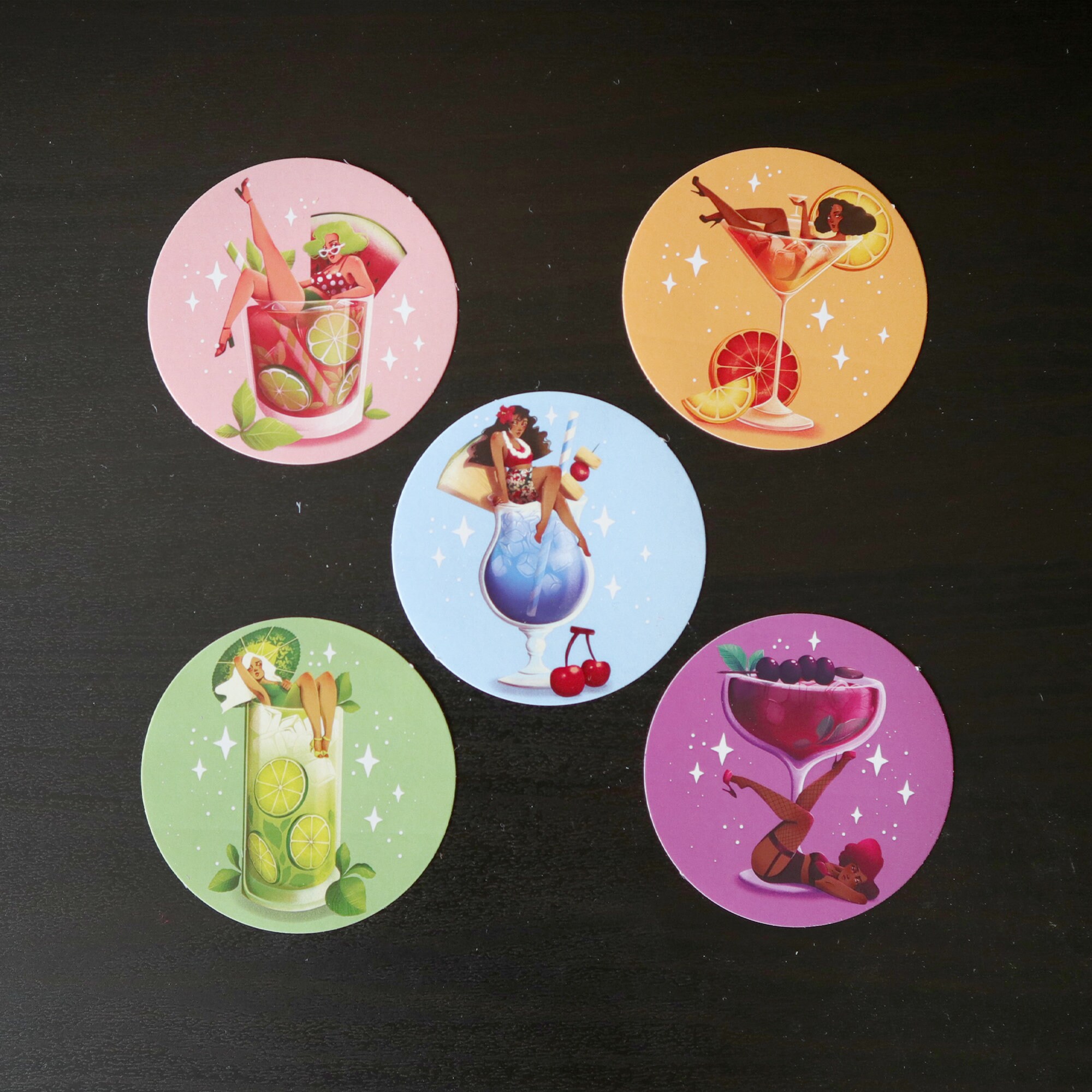 Happy Hour Cocktails STICKER PACK | Etsy