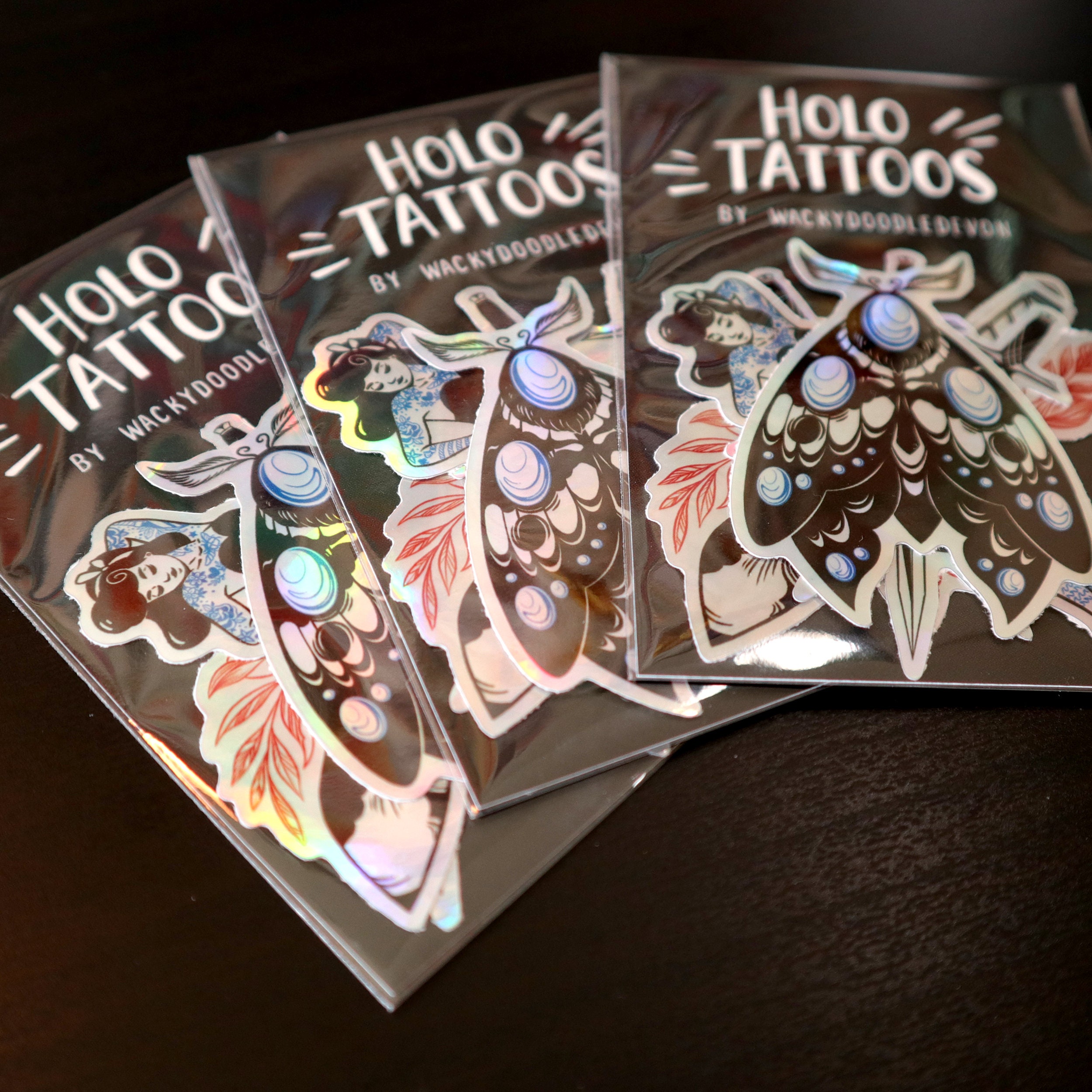 Holographic Tattoo Inspired Sicker Pack - Etsy UK