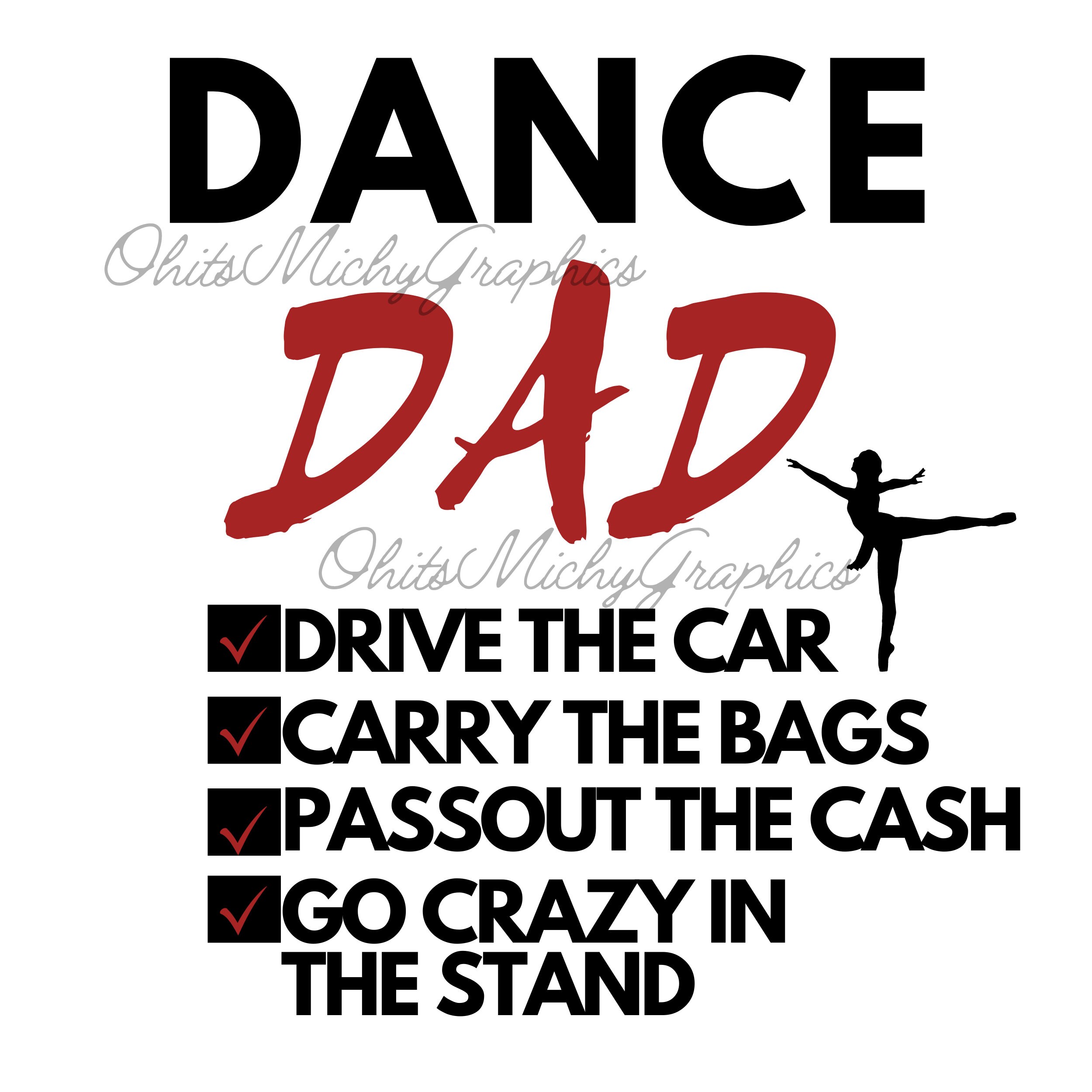 Dance Dad SVG: Competition Shirt Design (digital Download) - Etsy