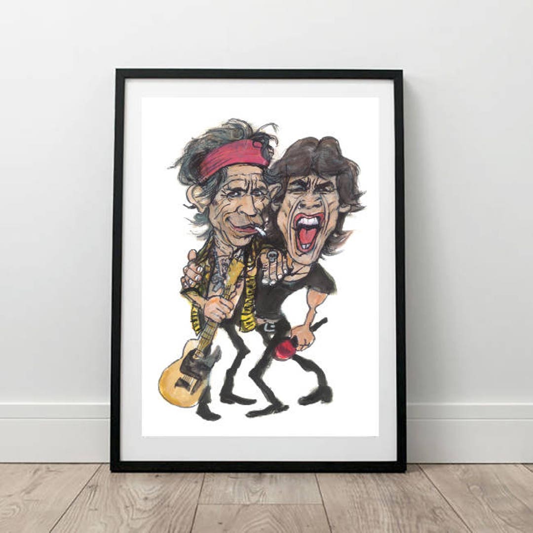 Rolling Stones Art, Printable Art, Mick Jagger Print, Keith Richards ...