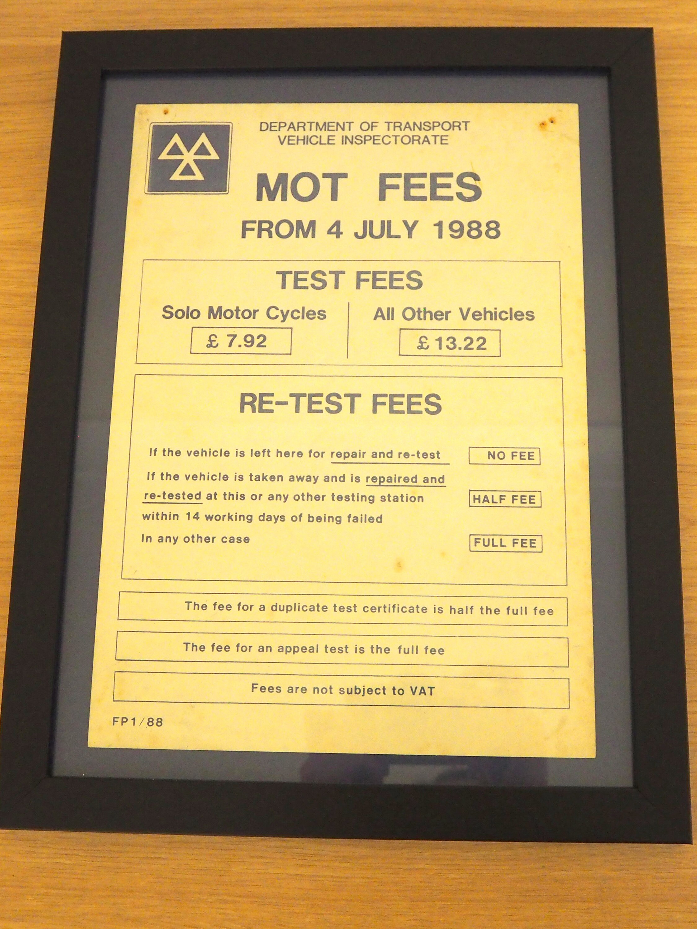 MOT Test Fees 1988 Original Framed Advertisement British Etsy mot-test-fees-1988-original-framed-advertisement-british-etsy