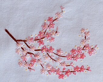 Cherry Blossom Embroidery | Etsy
