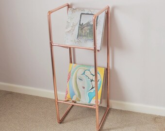 Vinyl Record Storage Tower Industrial Copper Pipe 3 Tiers | Etsy UK