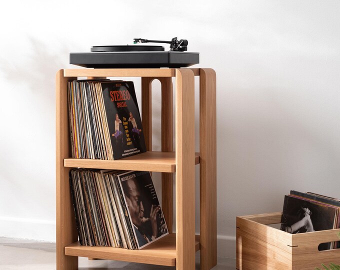 Vinyl Record Storage Tower - Turntable & Amplifier Cabinet ...