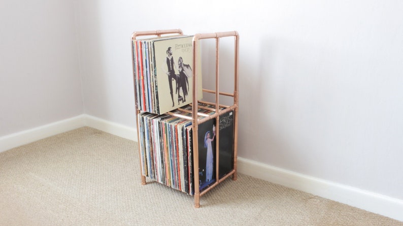 Vinyl Record Storage Tower Industrial Copper Pipe 2 Tiers - Etsy UK