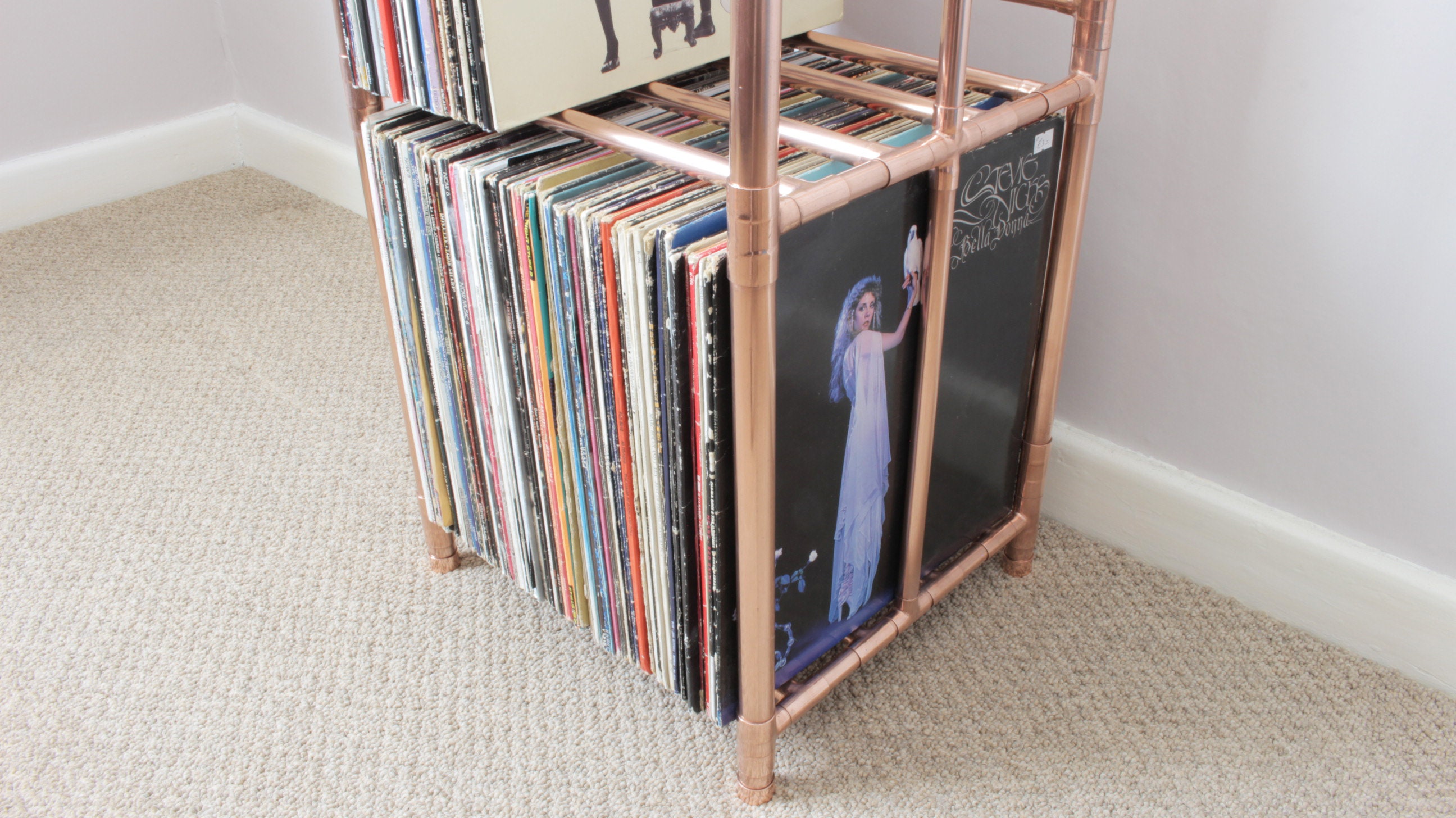 Vinyl Record Storage Tower Industrial Copper Pipe 3 Tiers - Etsy UK