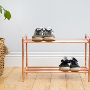 Copper Pipe Shoe Rack - Handmade From Industrial Copper Pipe (2 Tier ...