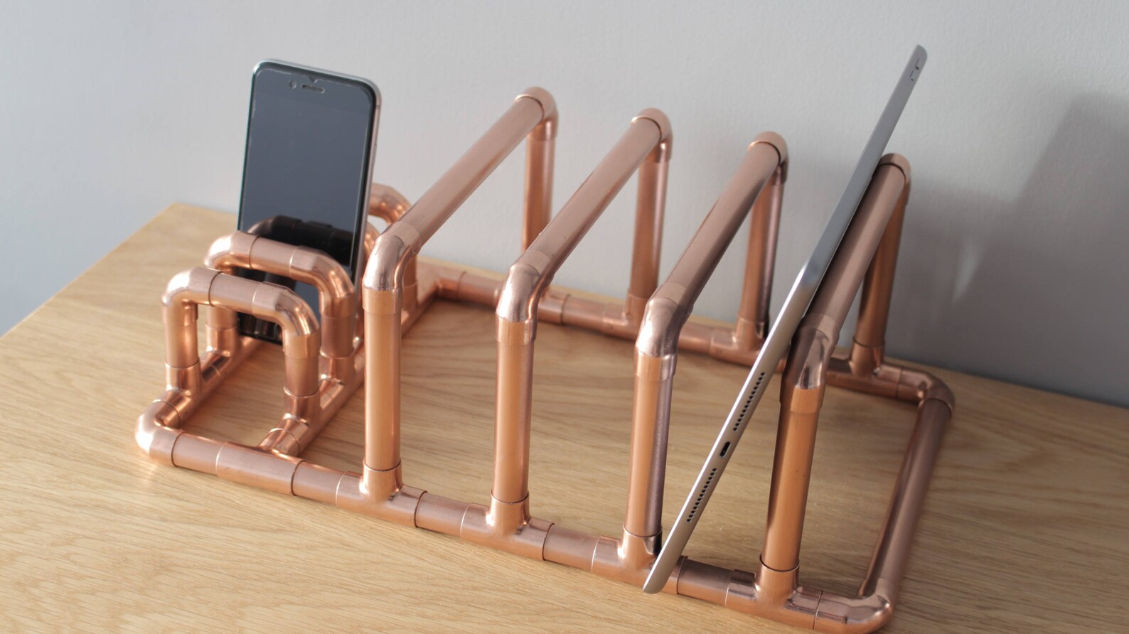 Copper pipe phone/tablet holder Vinyl Record stand | Etsy