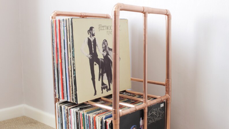 Vinyl Record Storage Tower Industrial Copper Pipe 3 Tiers - Etsy UK
