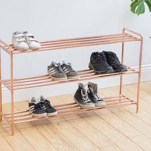 3 Tier Copper Pipe Shoe Rack Handmade With Industrial Fittings Shoe ...