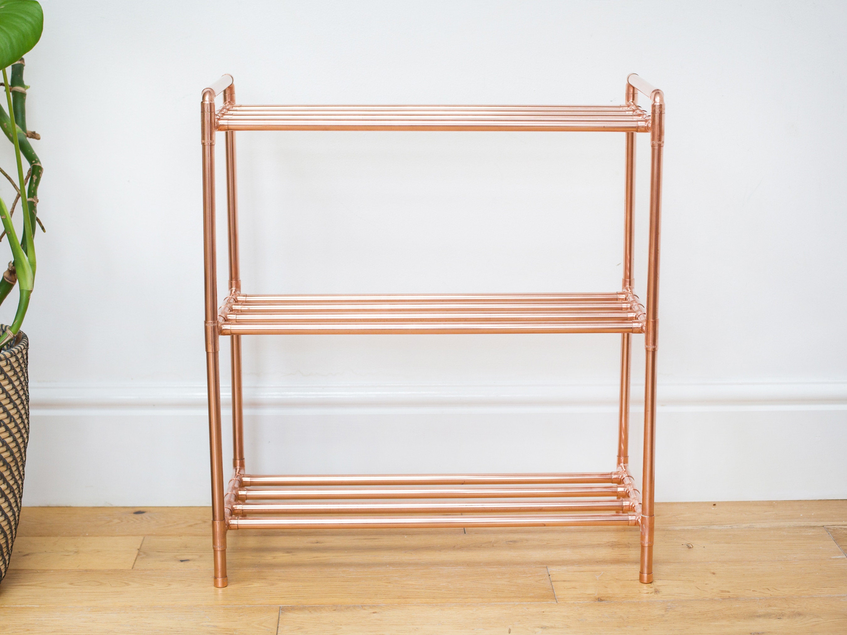 Copper Pipe Shoe Rack Handmade From Industrial Copper Pipe - Etsy