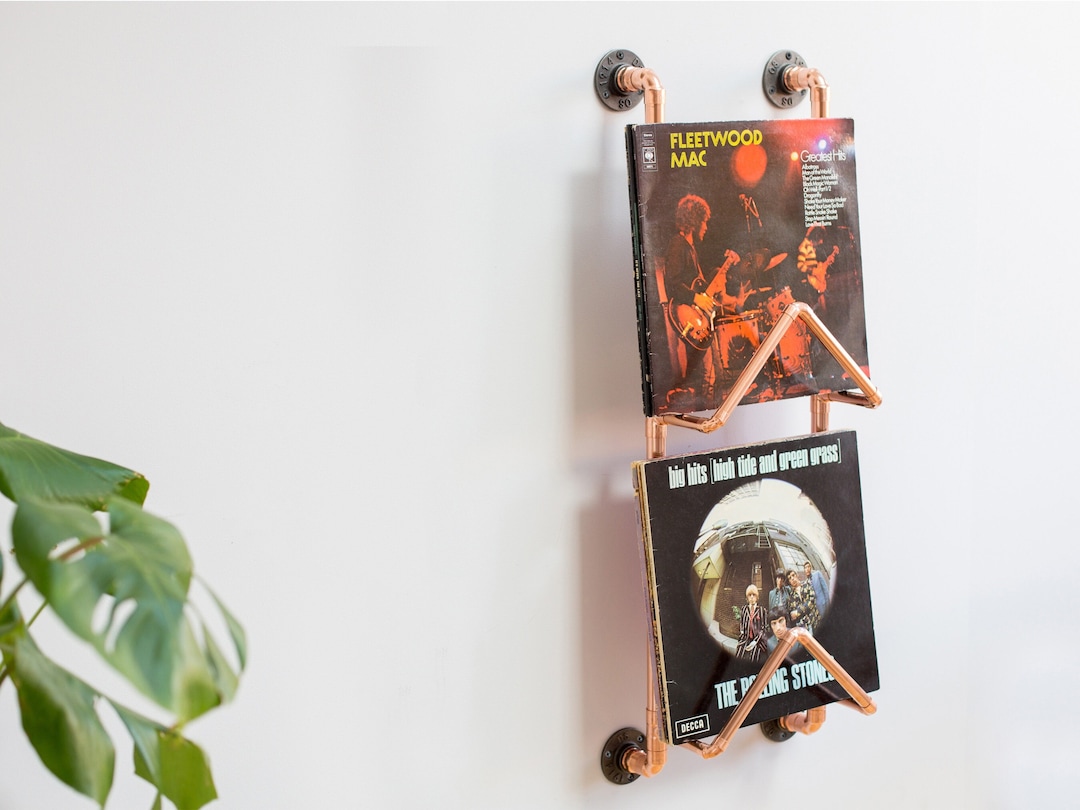 Vinyl Record Wall Display Handmade With Copper Pipe 2 Tier - Etsy