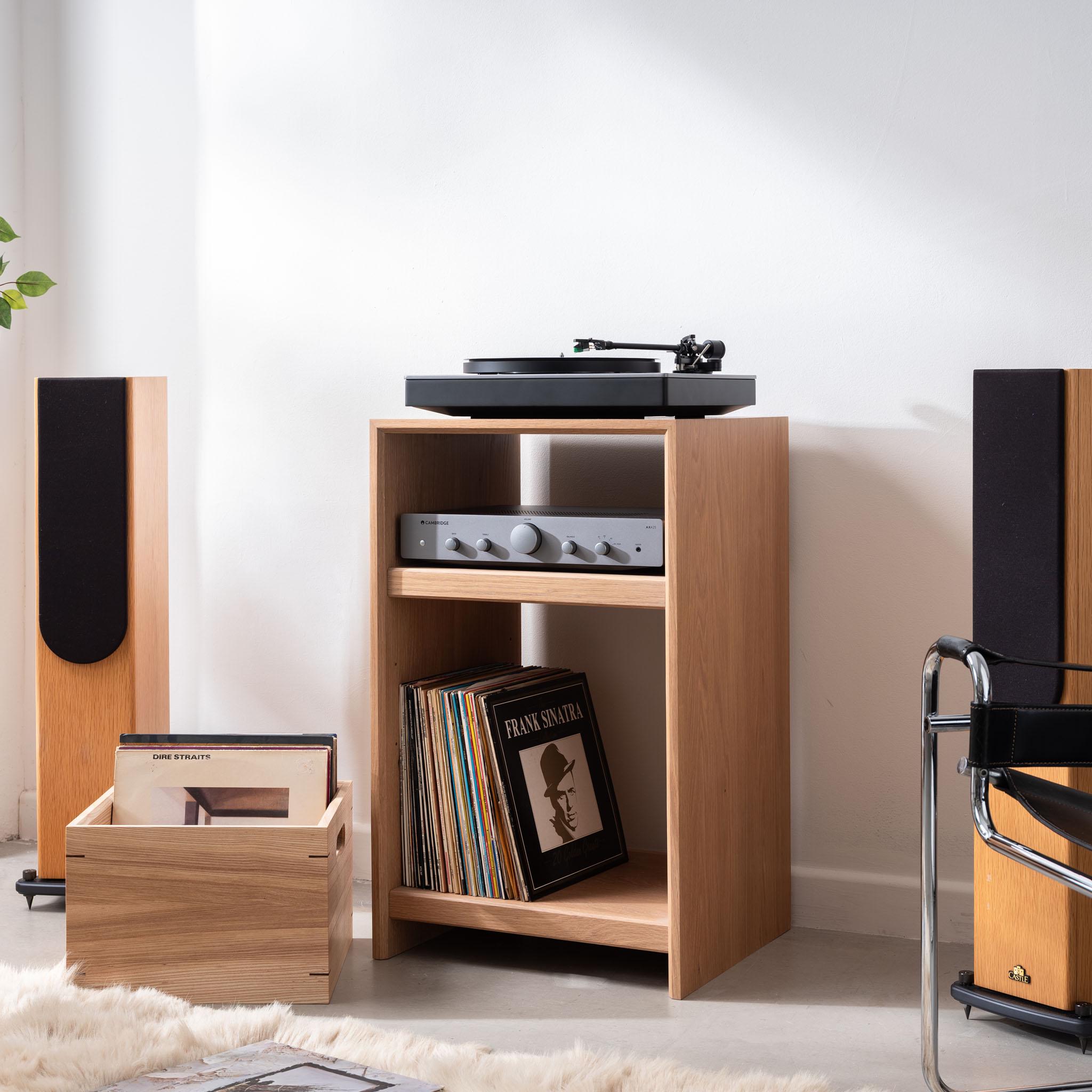 Handcrafted Solid Oak Hifi Cabinet – Adjustable Shelves for Turntable ...