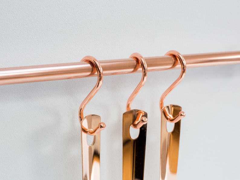 Copper Pipe Utensil and Pan Hanging Rail Solid Brass | Etsy