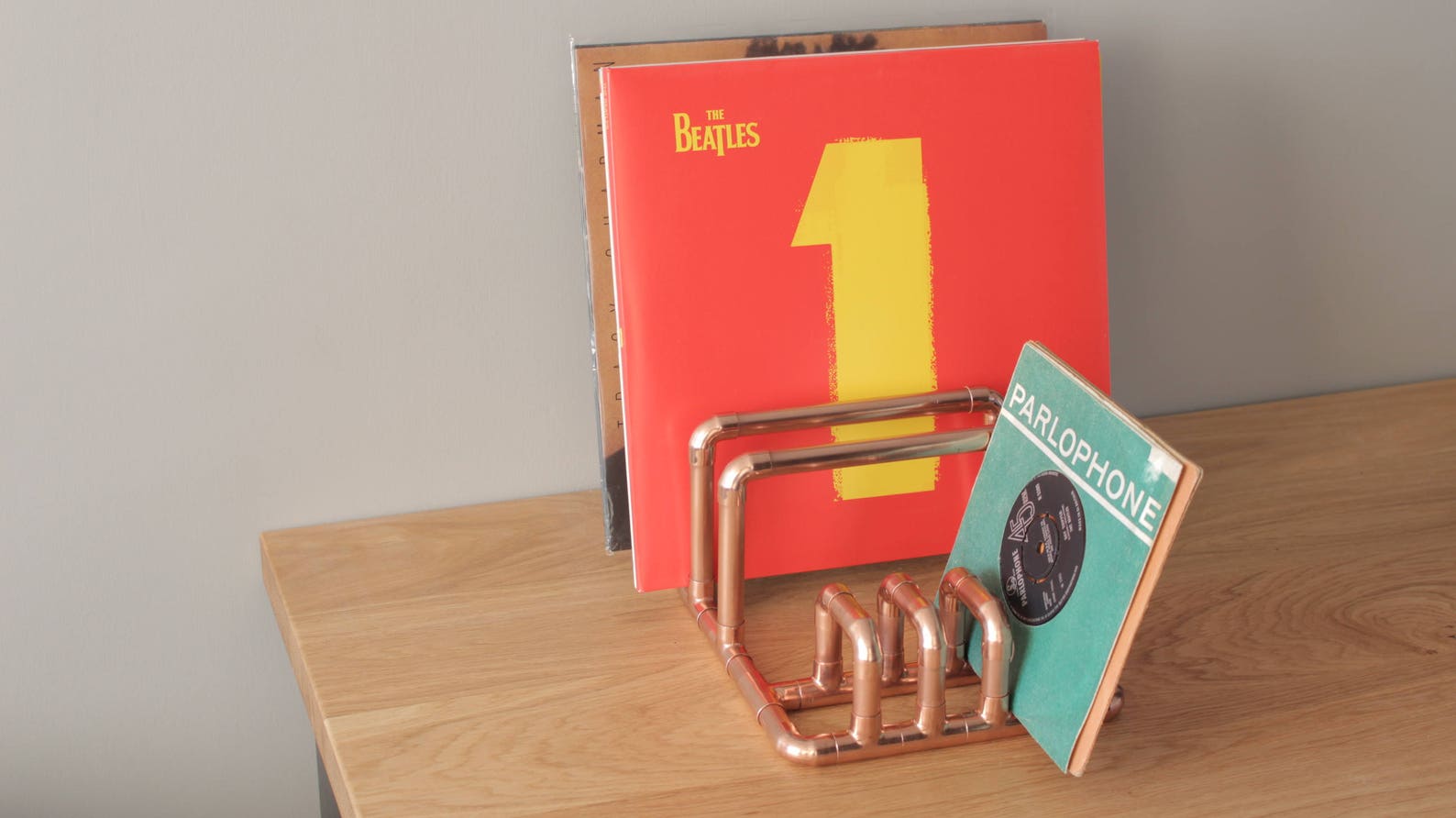 Copper pipe phone/tablet holder Vinyl Record stand | Etsy