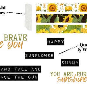 Sunflower Digital Sticker Mini Set Goodnotes Flower Floral Stickers ...