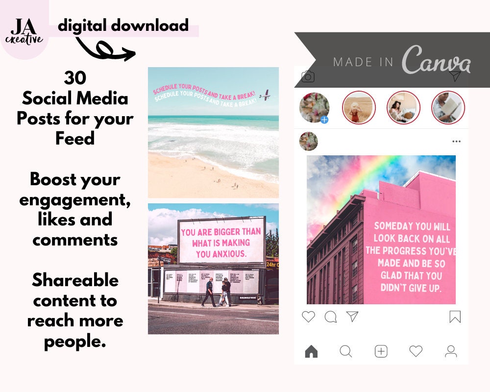 Messages Canva Template Social Media Coach Service Provider Small ...