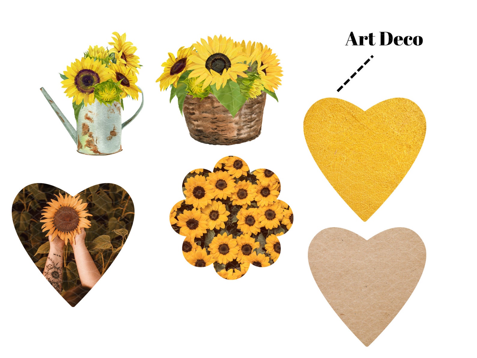 Sunflower Digital Sticker Mini Set Goodnotes Flower Floral Stickers ...