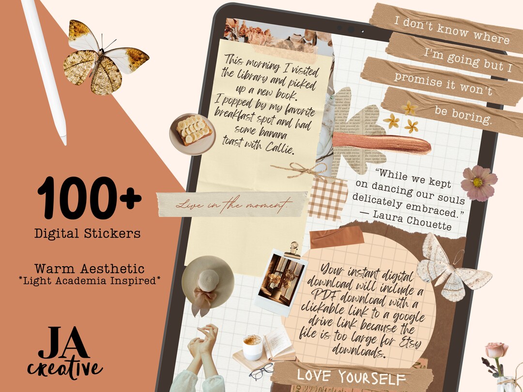 Light Academia Digital Stickers for Good Notes or Notability, Digital ...