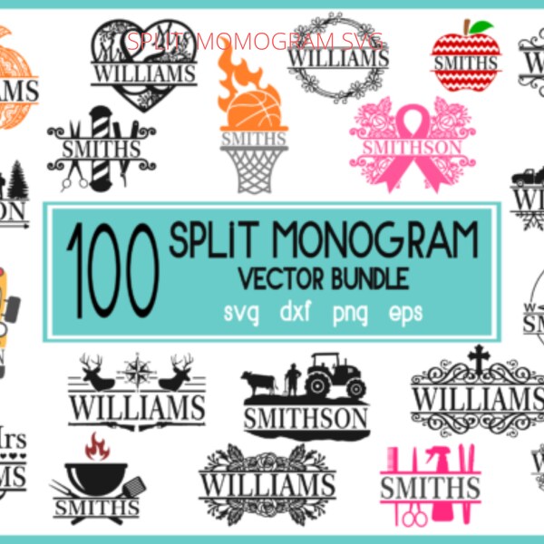 Split Monogram - Etsy
