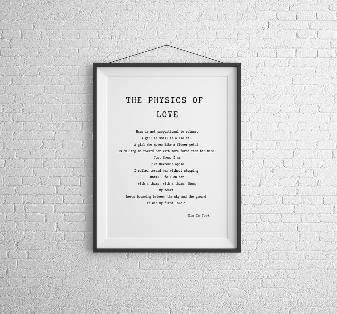 The Physics of Love by Kim in Yook • Literary Wall Art • Instant ...