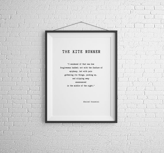 The Kite Runner by Khaled Hosseini Literary Wall Art | Etsy