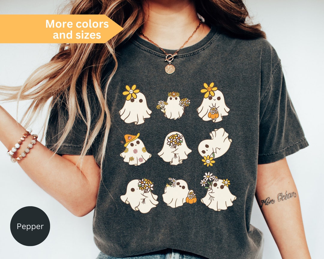 Coquette Ghosts Halloween Shirt, Comfort Colors® Trendy Crewneck ...