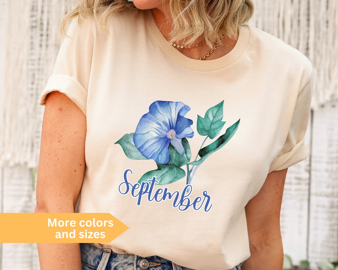September Birth Flower Shirt, Morning Glory Flower Birth Month Shirt ...