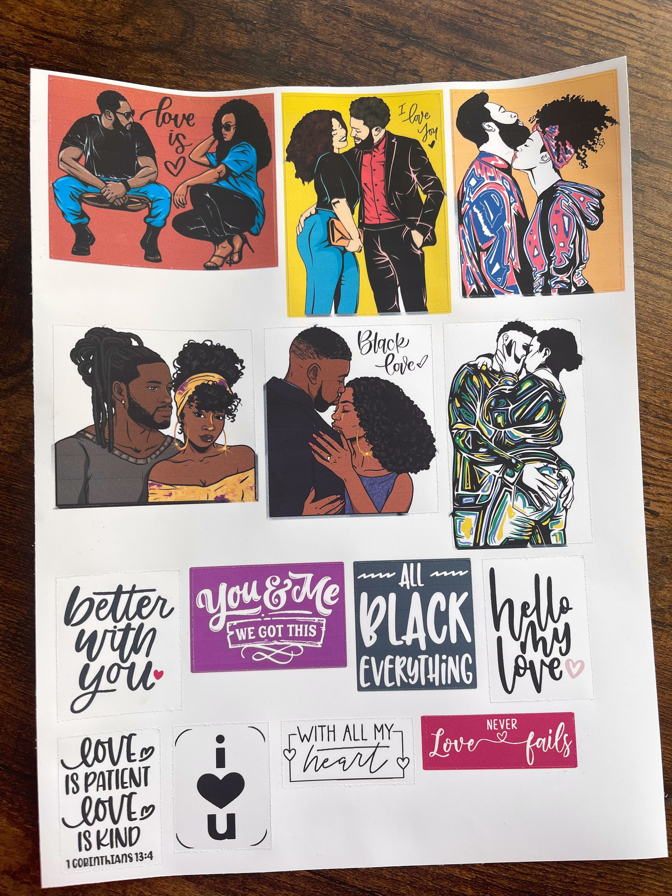 Black Love Stickers-happy Planner Stickers Couple Goals - Etsy