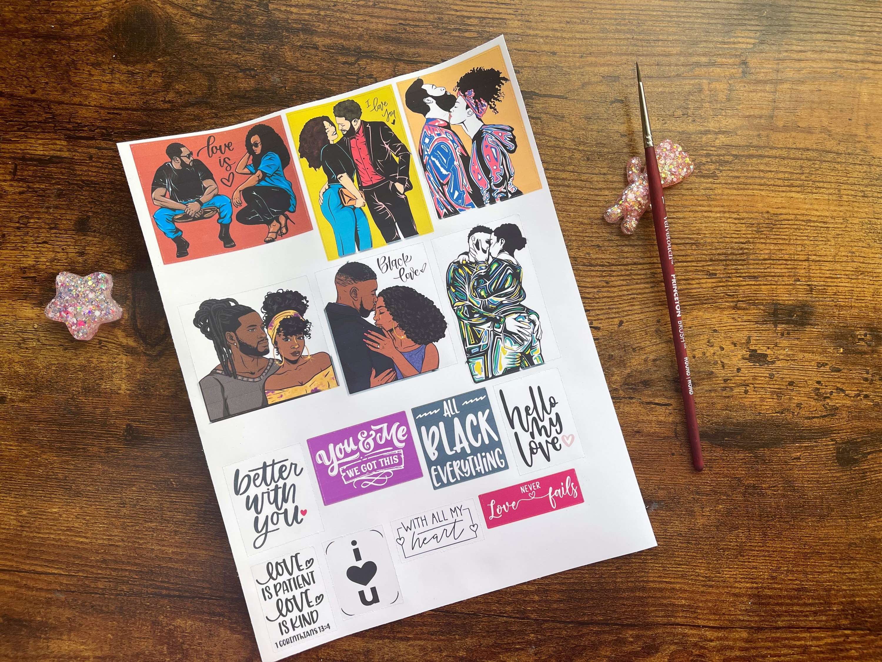 Black Love Stickers-happy Planner Stickers Couple Goals - Etsy