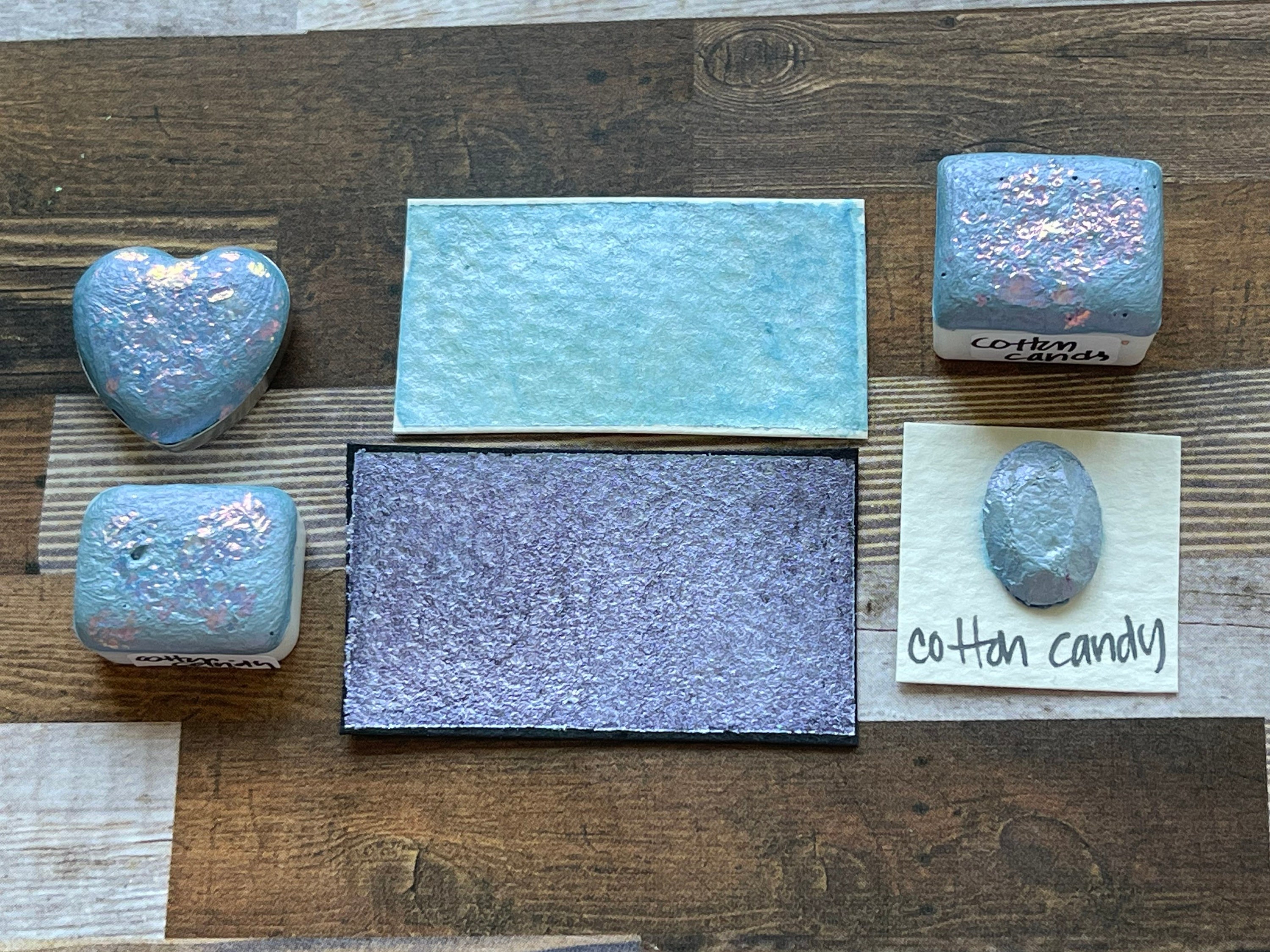 Cotton Candy Metallic Blue Watercolor Paint Handmade - Etsy