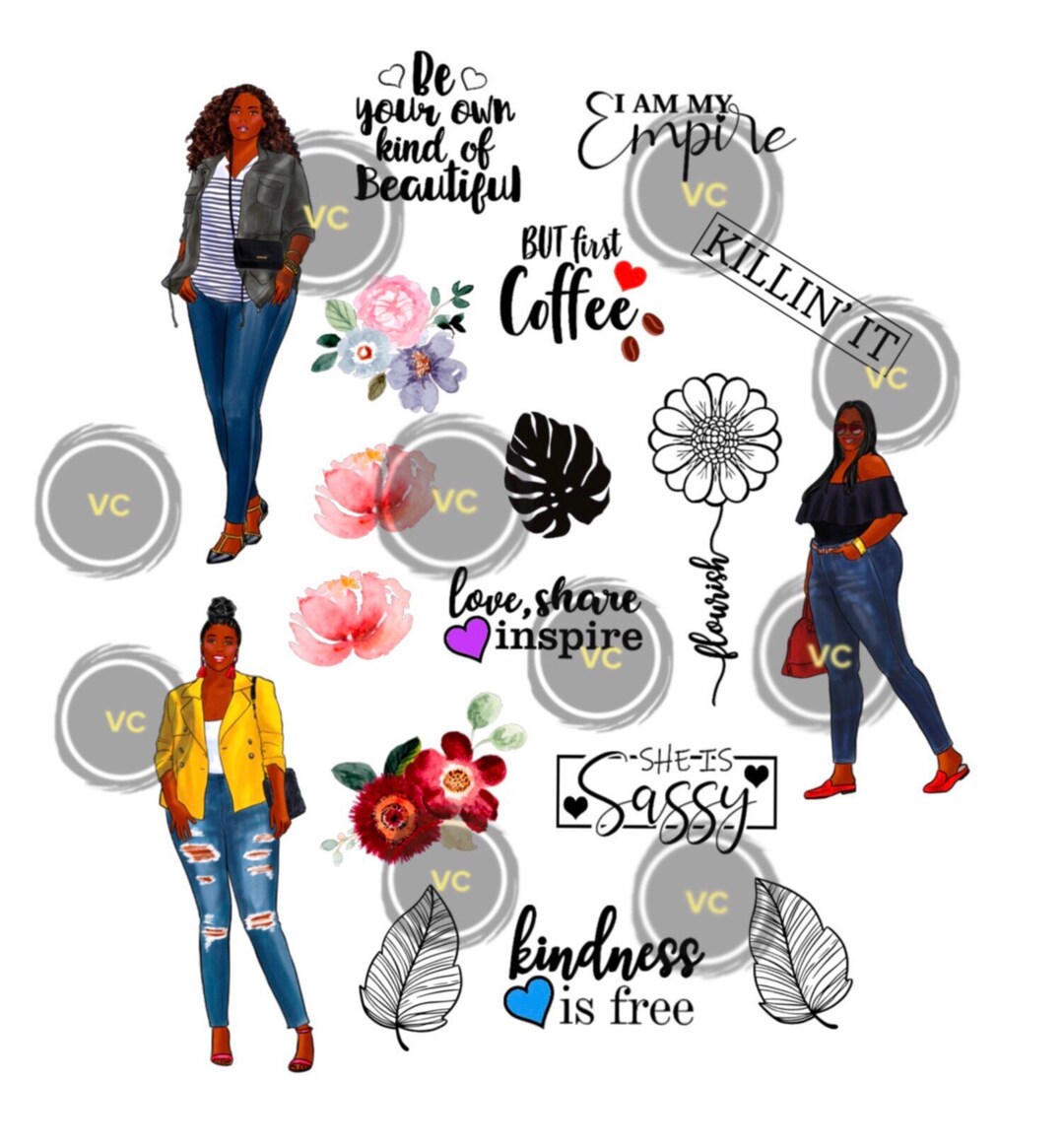 Planner Trio Sticker Pack - Black Woman Planner Stickers - African ...