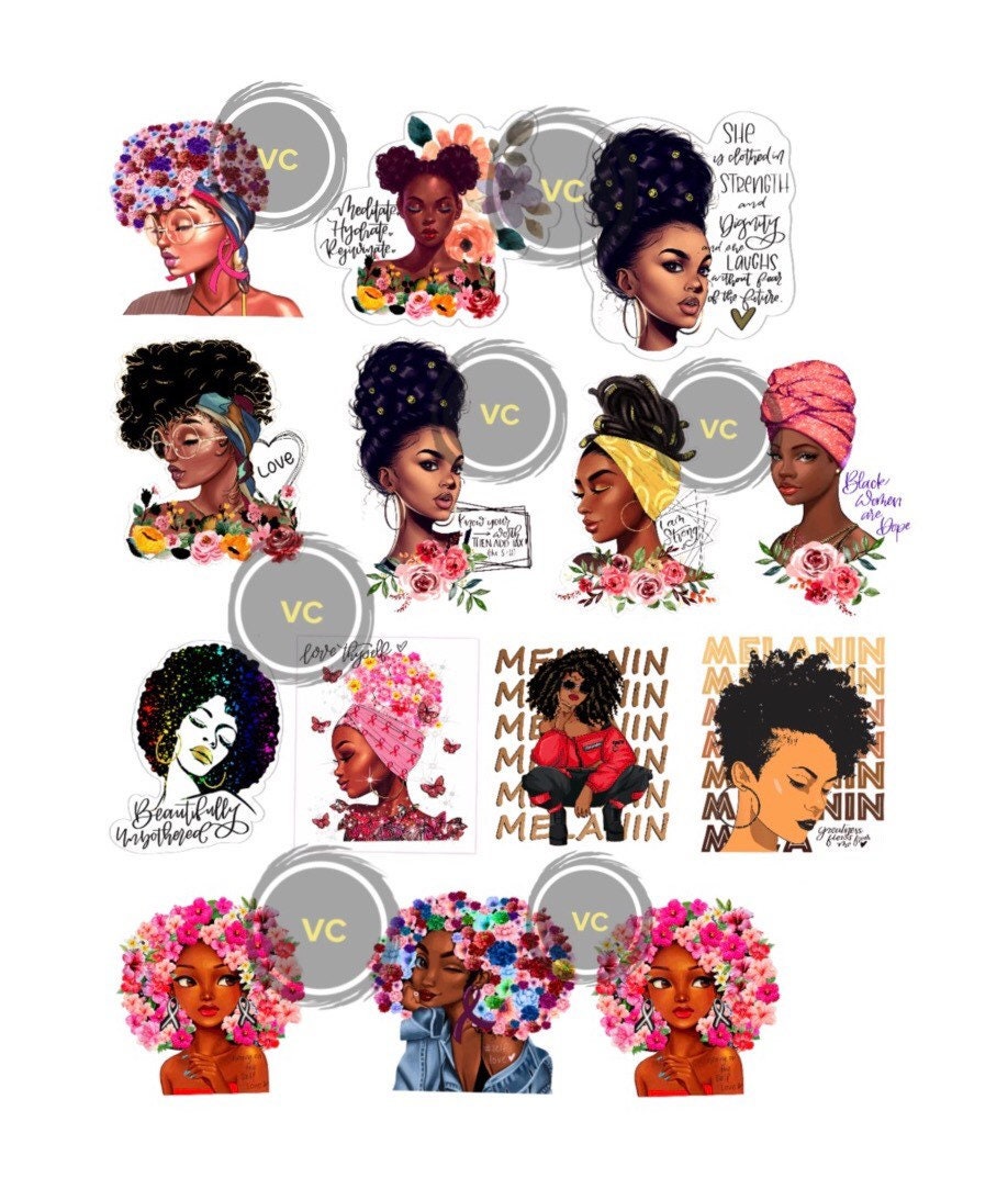 Black Woman Stickers African American Happy Planner Stickers - Etsy