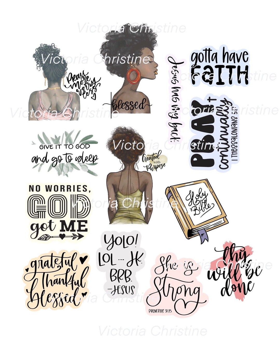 First Lady Sticker Pack - Black Girl Planner Stickers - Black Woman ...